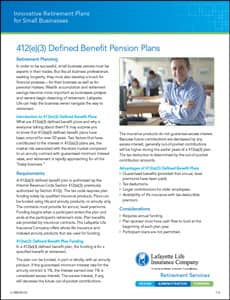 412(e)(3) Fully Insured Defined Benefit Plan